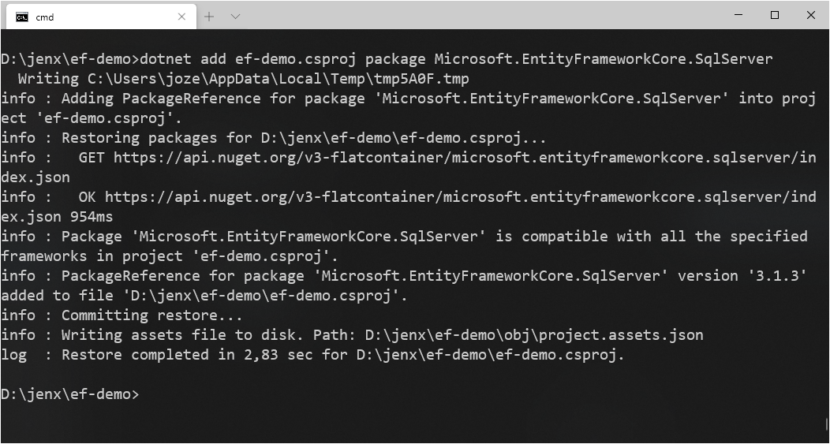 Entity Framework Core Database First Jenxsi