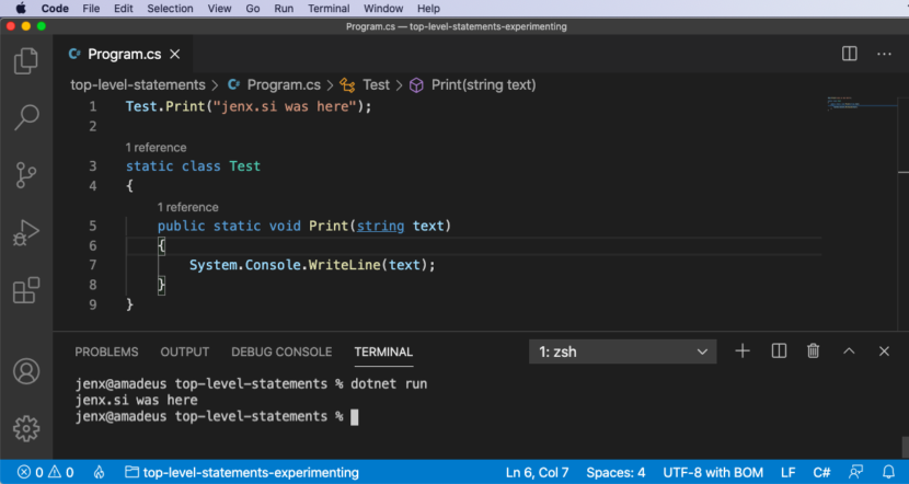 C# 9: Top-level statements – jenx.si